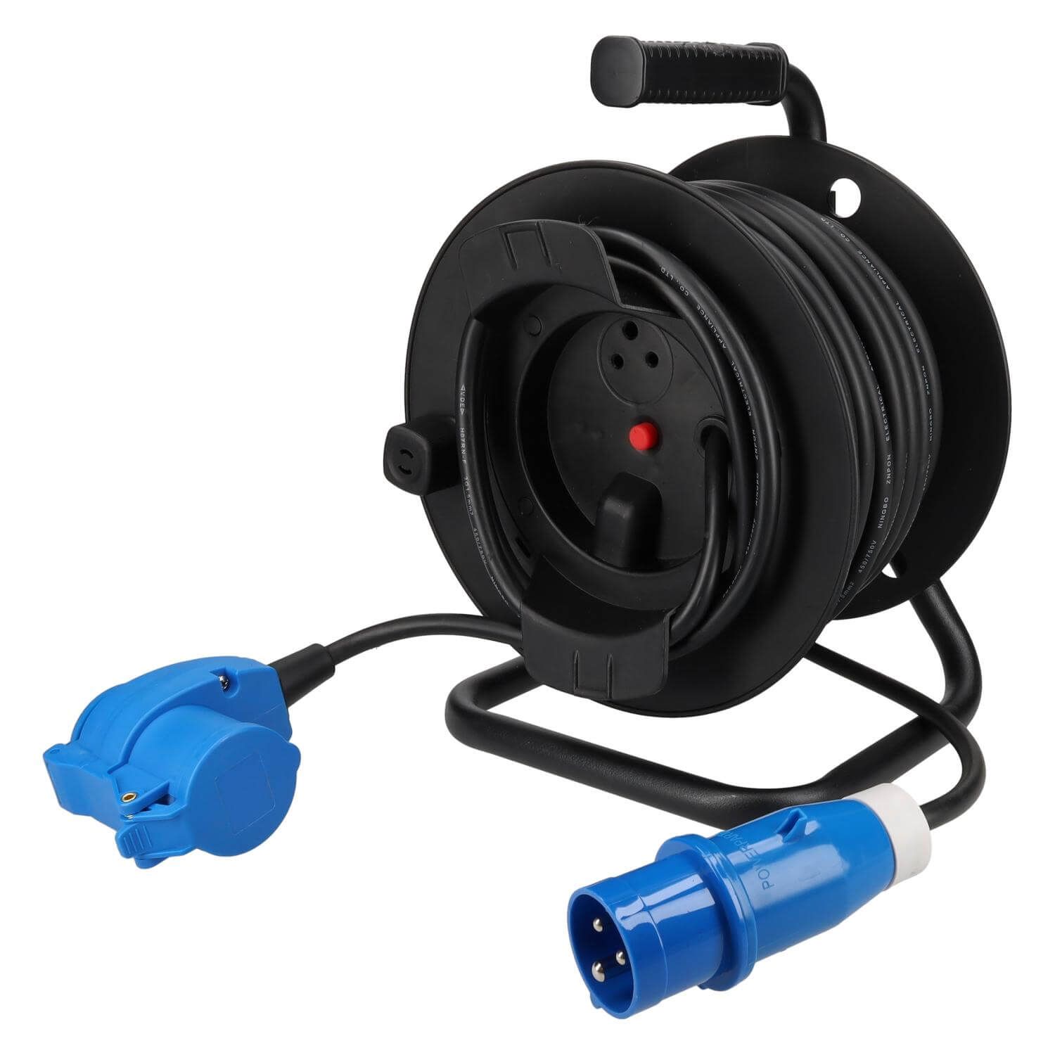 25 meter cable reel neoprene 3×1.5mm² – CEE plug and right angled coupler