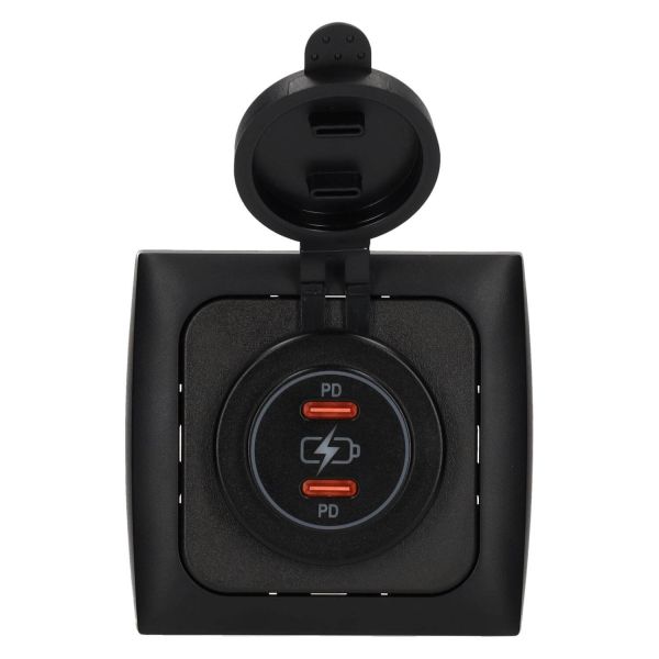 Opal Power Line 2x USB-C PD 36W charger with cover frame black