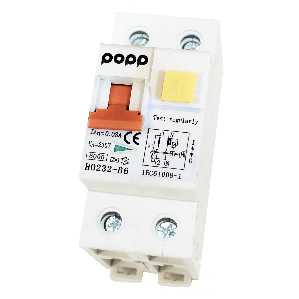 RCBO residual current breaker with over-current 30mA 6A