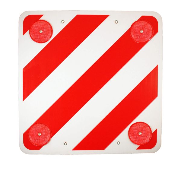 Rear warning sign with 4 reflectors