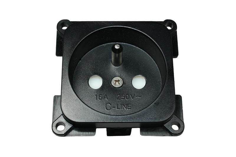 C-line socket french 230V black, Formerly art. 4100032