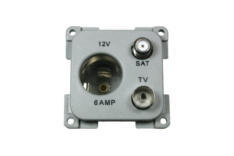 C-LINE SOCKET 12V + ANT + SAT GREY, colour packaging