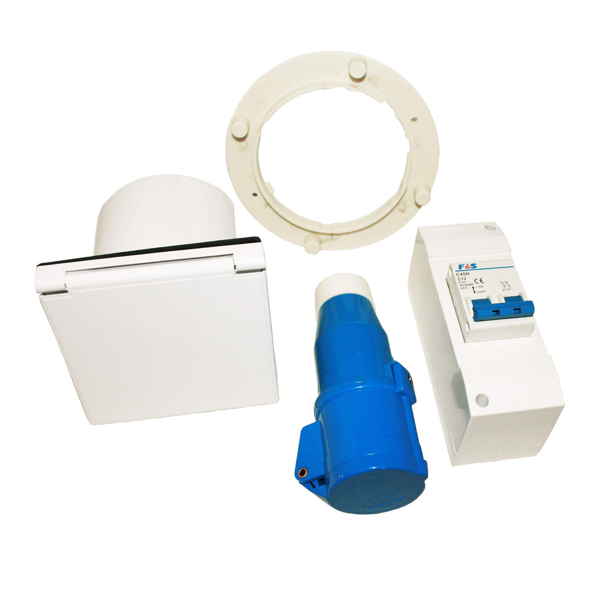 Conversion kit from Schuko to CEE connection for caravan and motorhome
