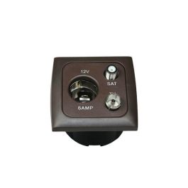 C-LINE SOCKET 12V + ANT + SAT + COVERFRAME + ISOBOX BROWN